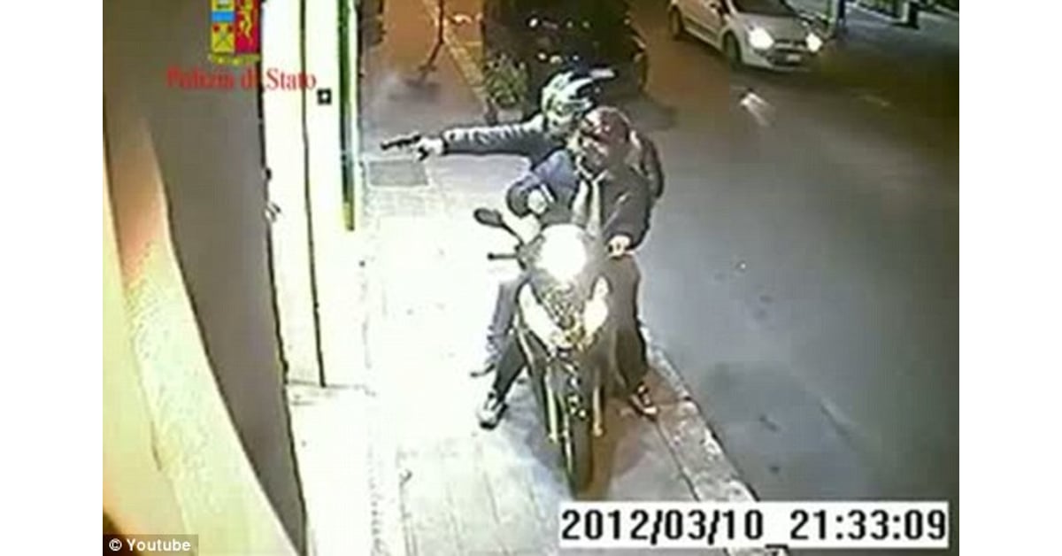CCTV footage of two Italian hitmen during botched hit (VIDEO)